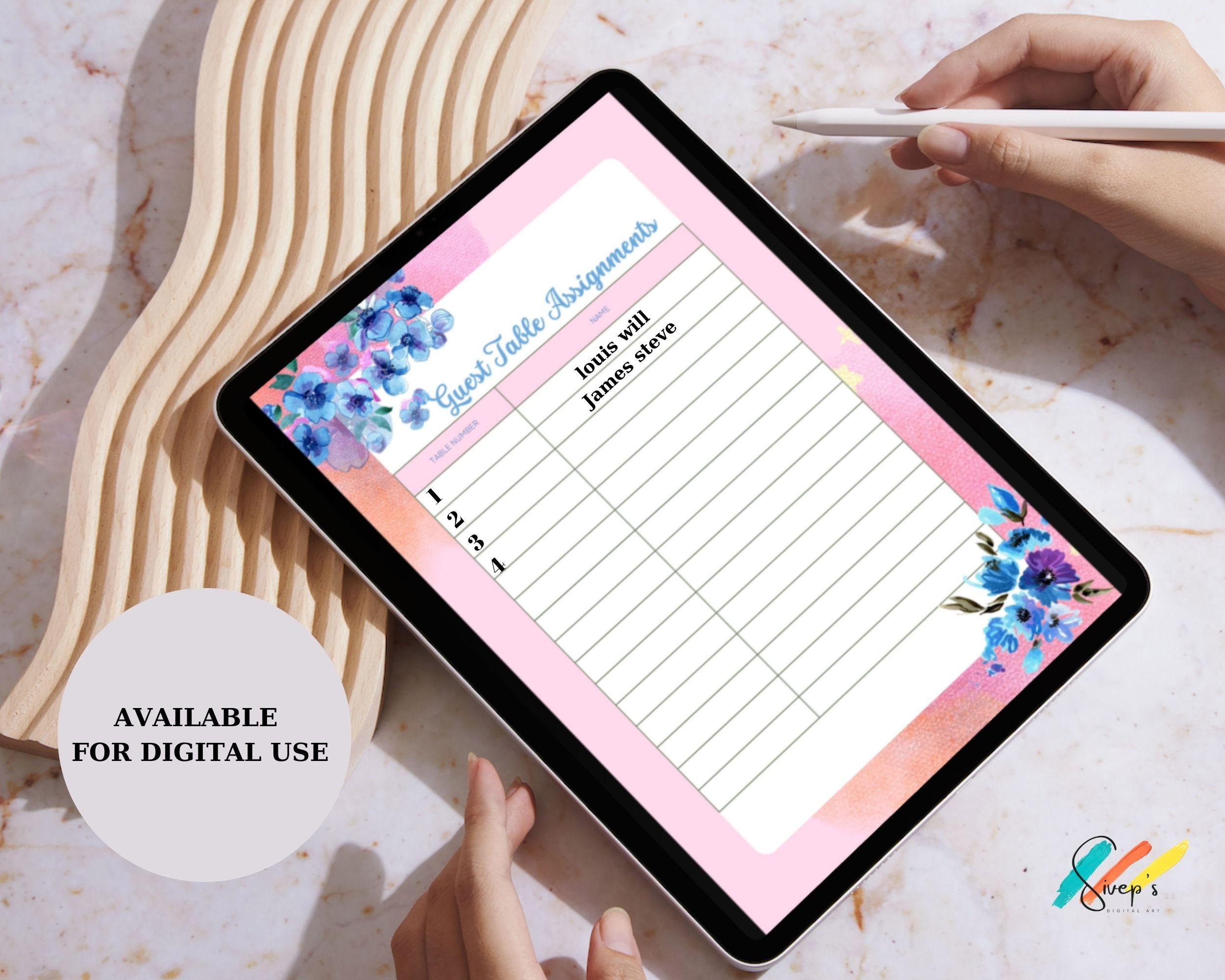 Digital Printable & Undated Guest Table Assignments - Etsy