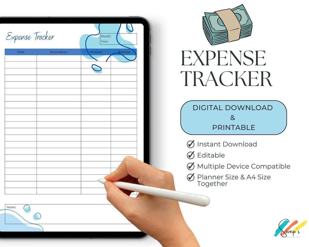 Digital Printable & Undated Expense Tracker - Etsy