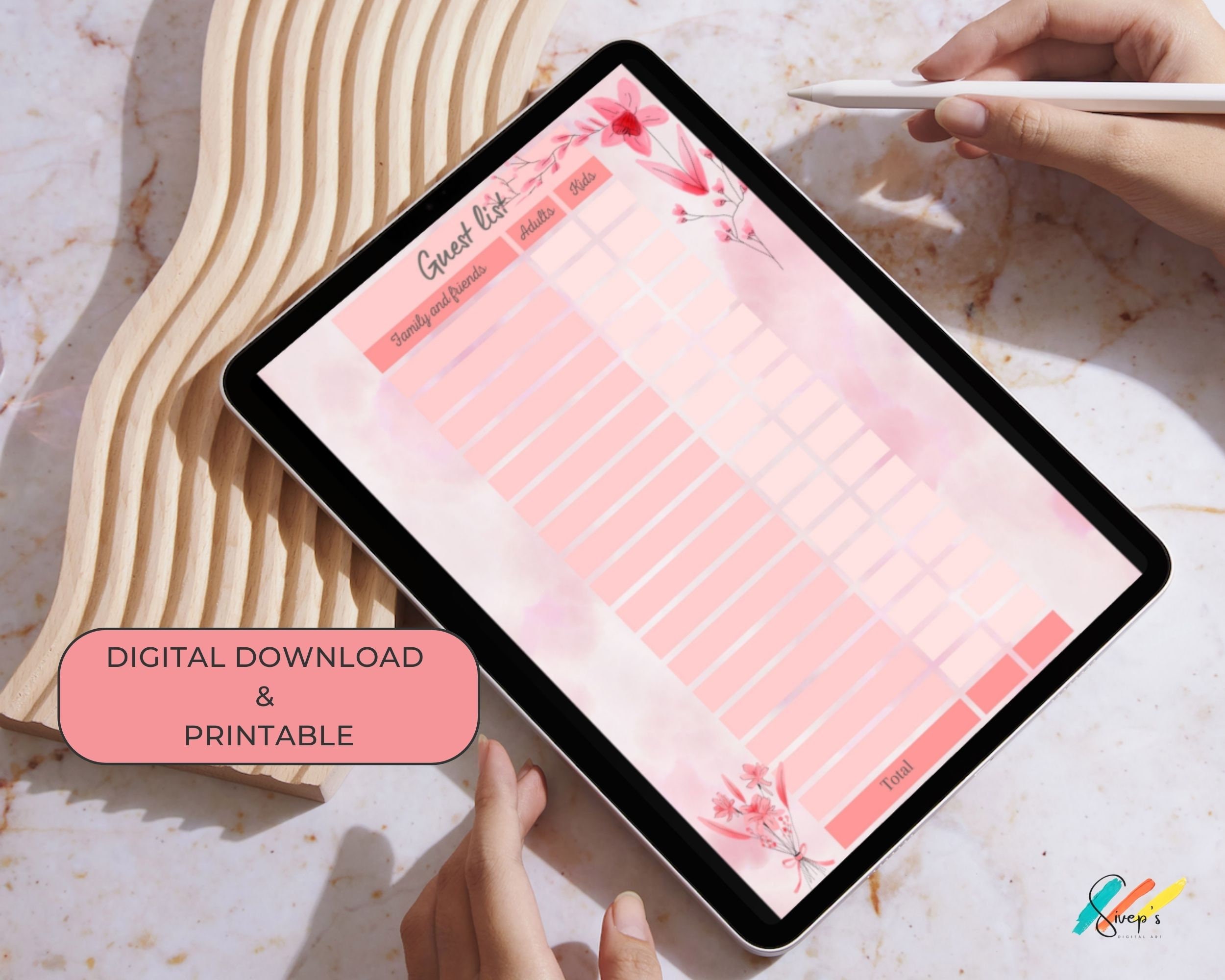 Digital Printable & Undated Guest List - Etsy