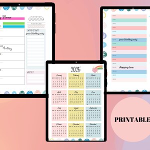 Undated Digital & Printable Weekly Planner and 2025 Calendar - Etsy