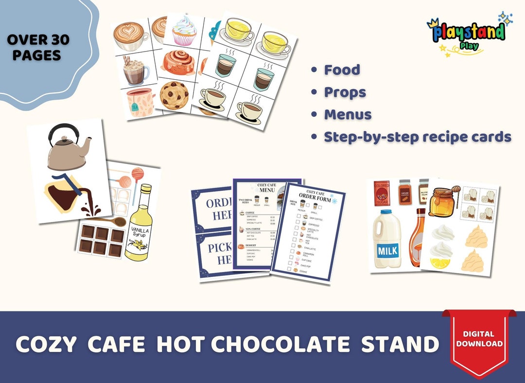 Cozy Cafe Play Printable Kit | Kids Pretend Play | Imaginative Play Hot ...