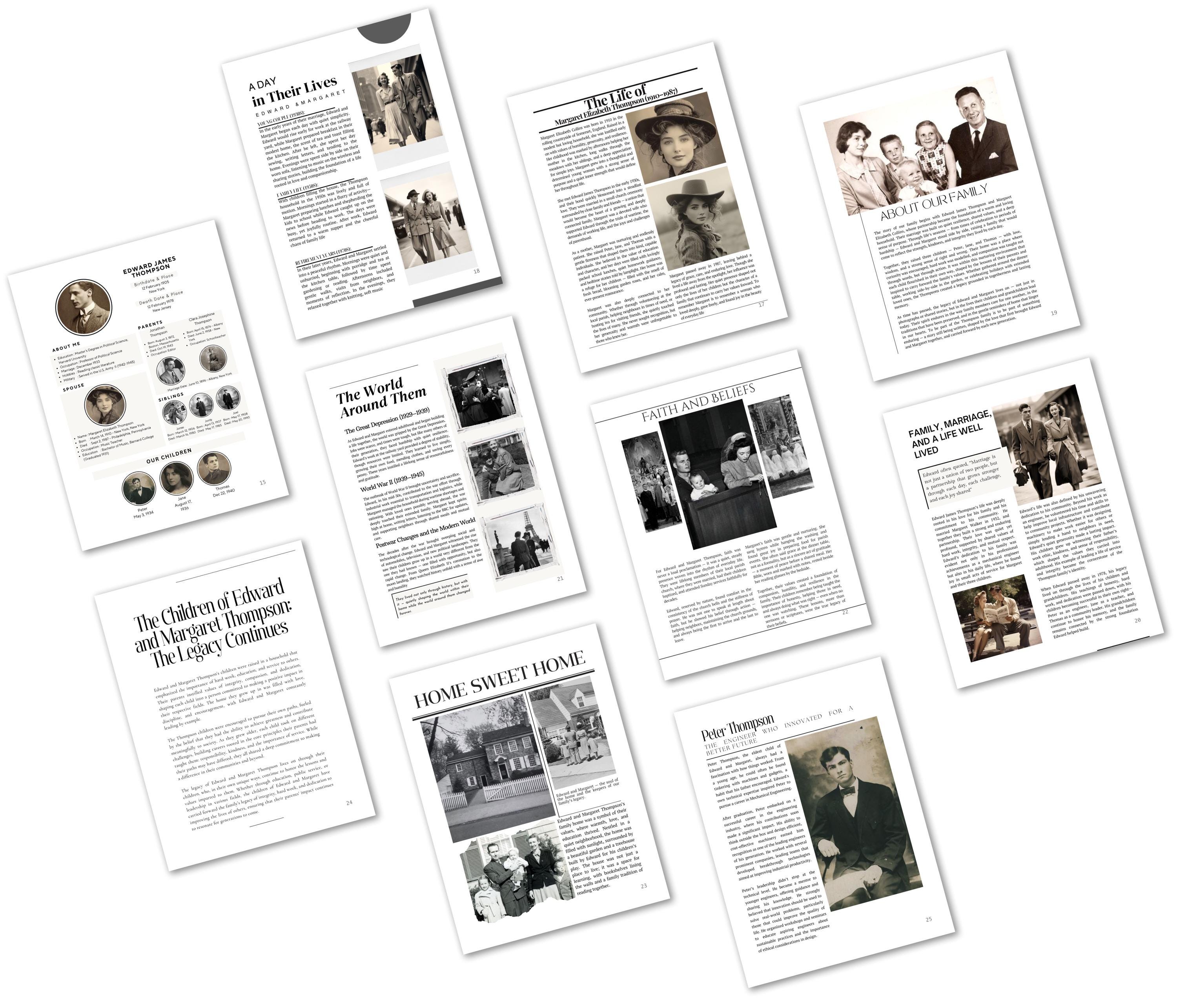 50 Pages Ancestry Journal Template | Family History Template ...