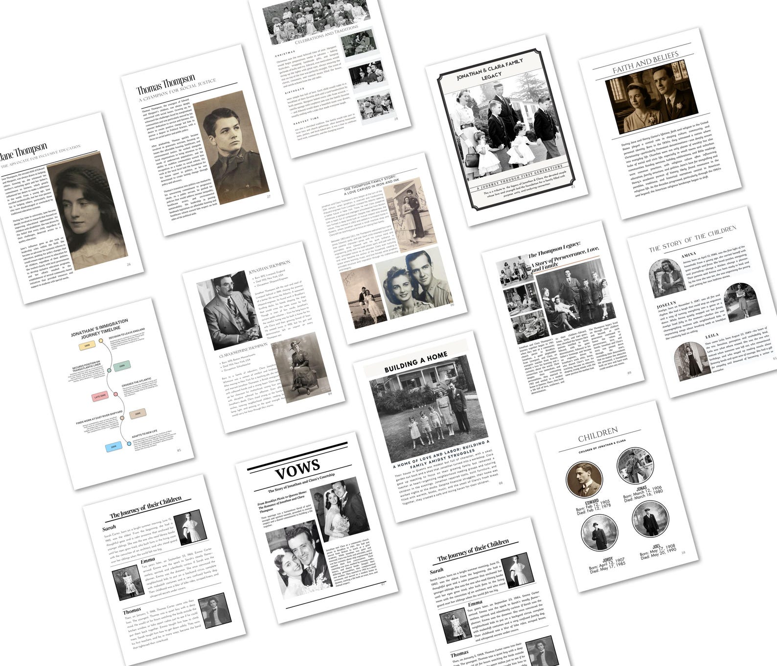 50 Pages Ancestry Journal Template | Family History Template ...