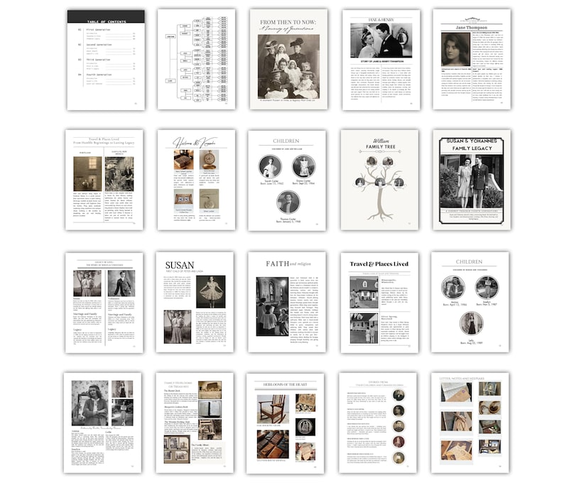 50 Pages Ancestry Journal Template | Family History Template ...