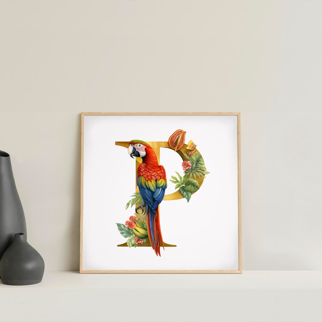 P is for Parrot - Classic Poster - Etsy