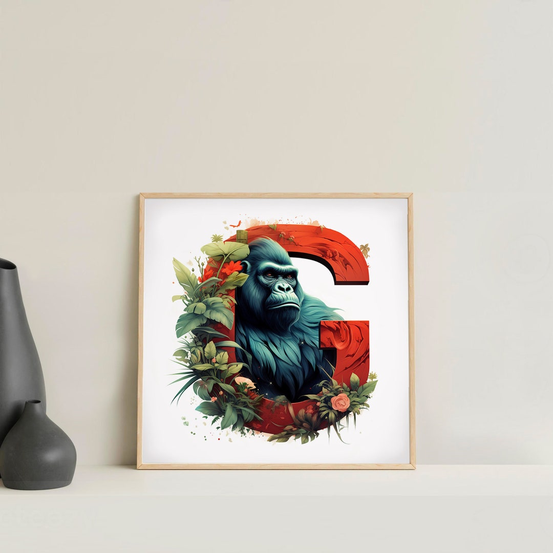 G is for Gorrilla - Classic Poster - Etsy