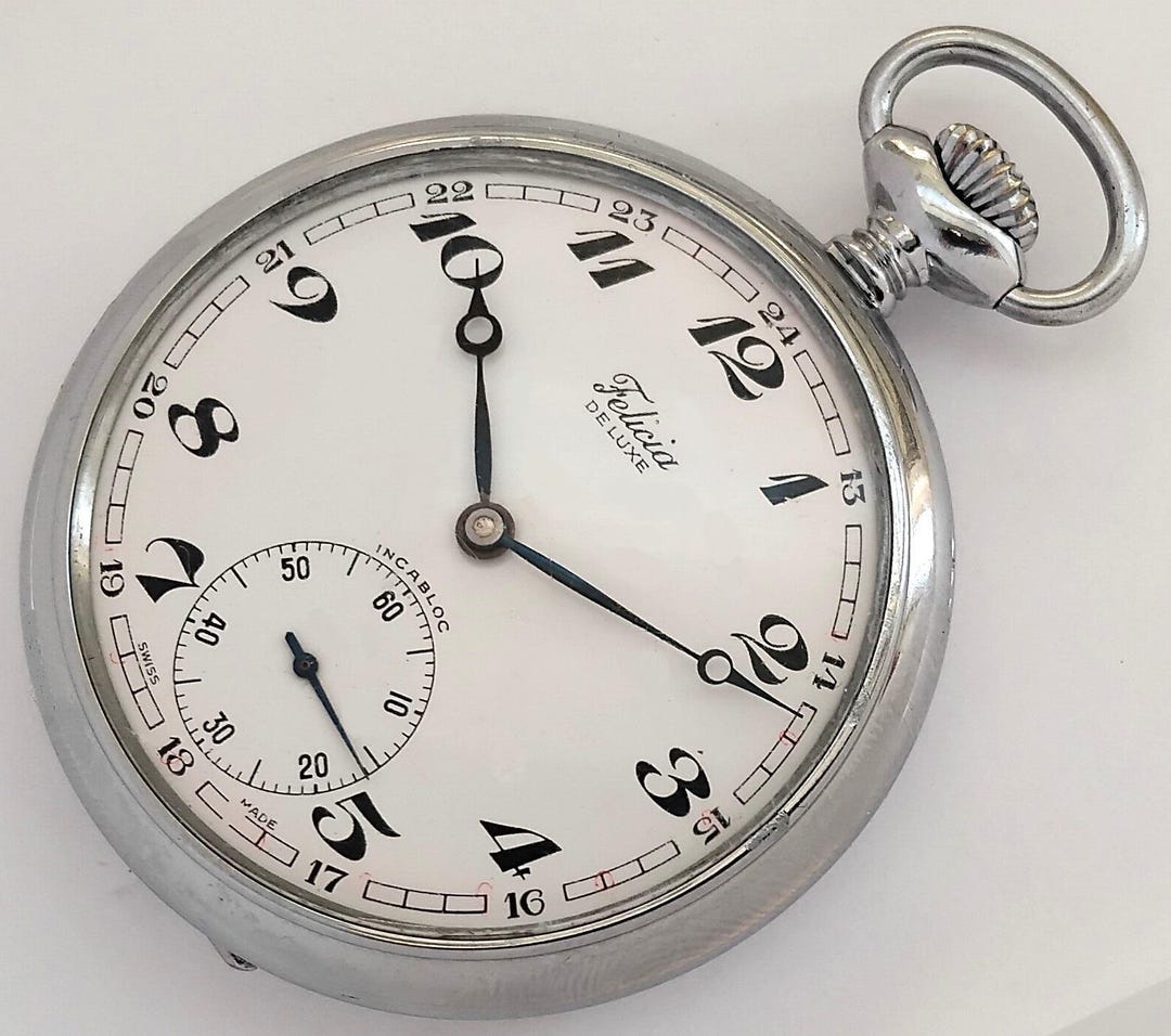 15 Jewels Swiss Felicia Deluxe Men's Wind up Vintage Pocket Watch . - Etsy