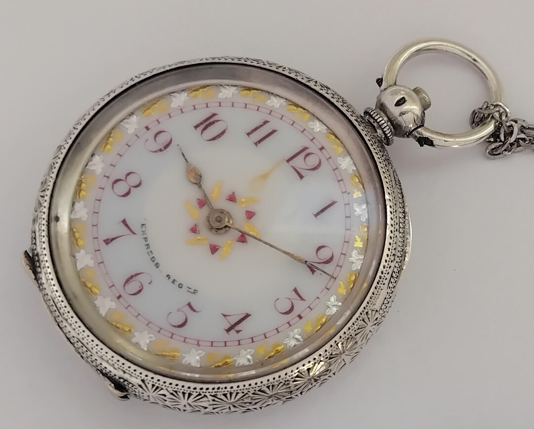 Swiss Made Pocket Men's Wind up Vintage Silver Watch . - Etsy