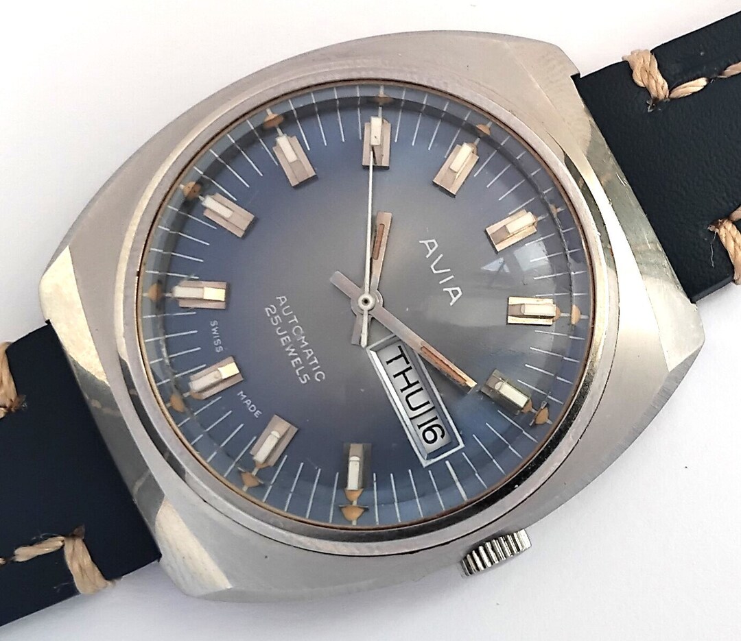 25 Jewels Swiss Made Avia Automatic Men's Wrist Vintage Watch - Etsy