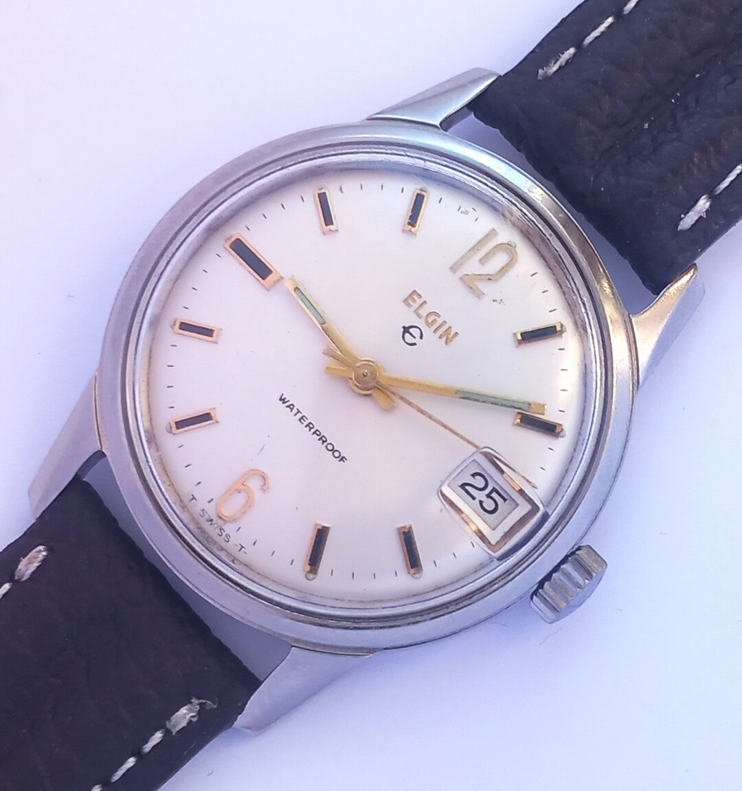 17 Jewels Swiss Made Elgin Men's Wrist Vintage Watch - Etsy