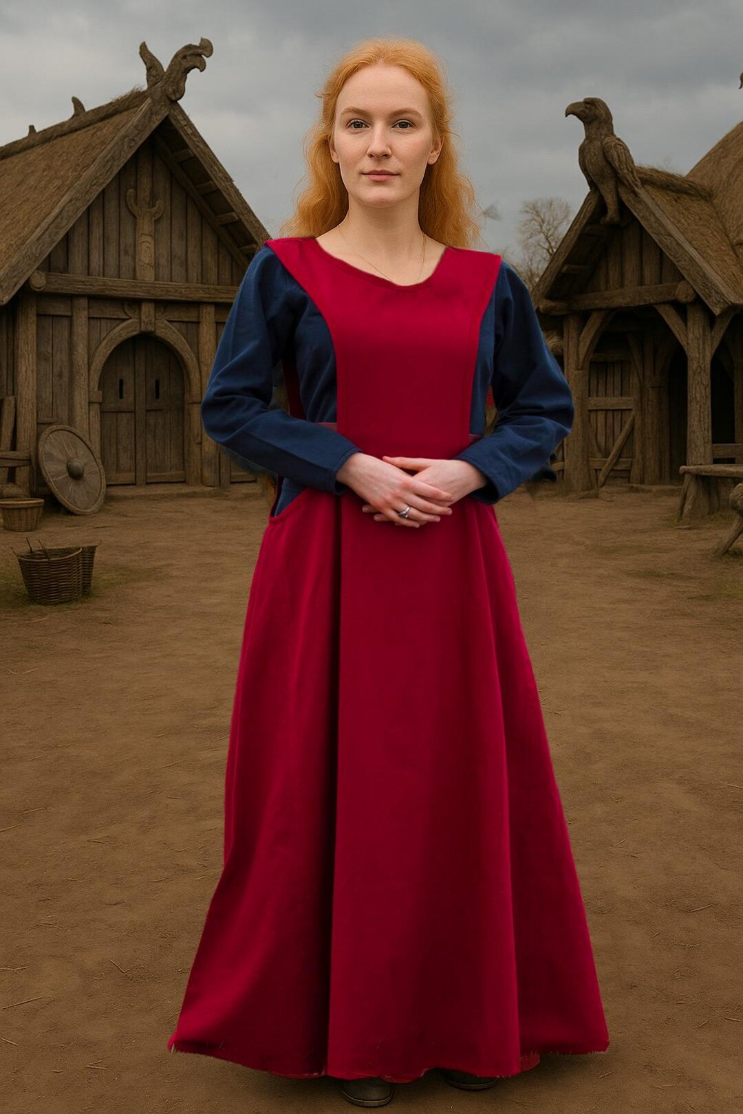 Surcot médiéval – Surrobe sans manches en toile de coton rouge - Etsy ...