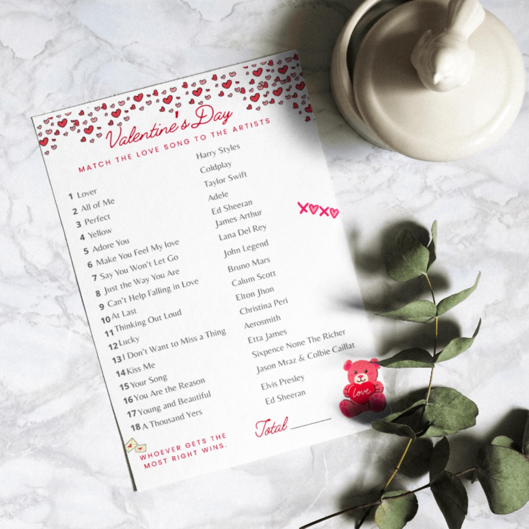Printable Galentine's Day Game: Join the Love Song (PDF) | Musical ...