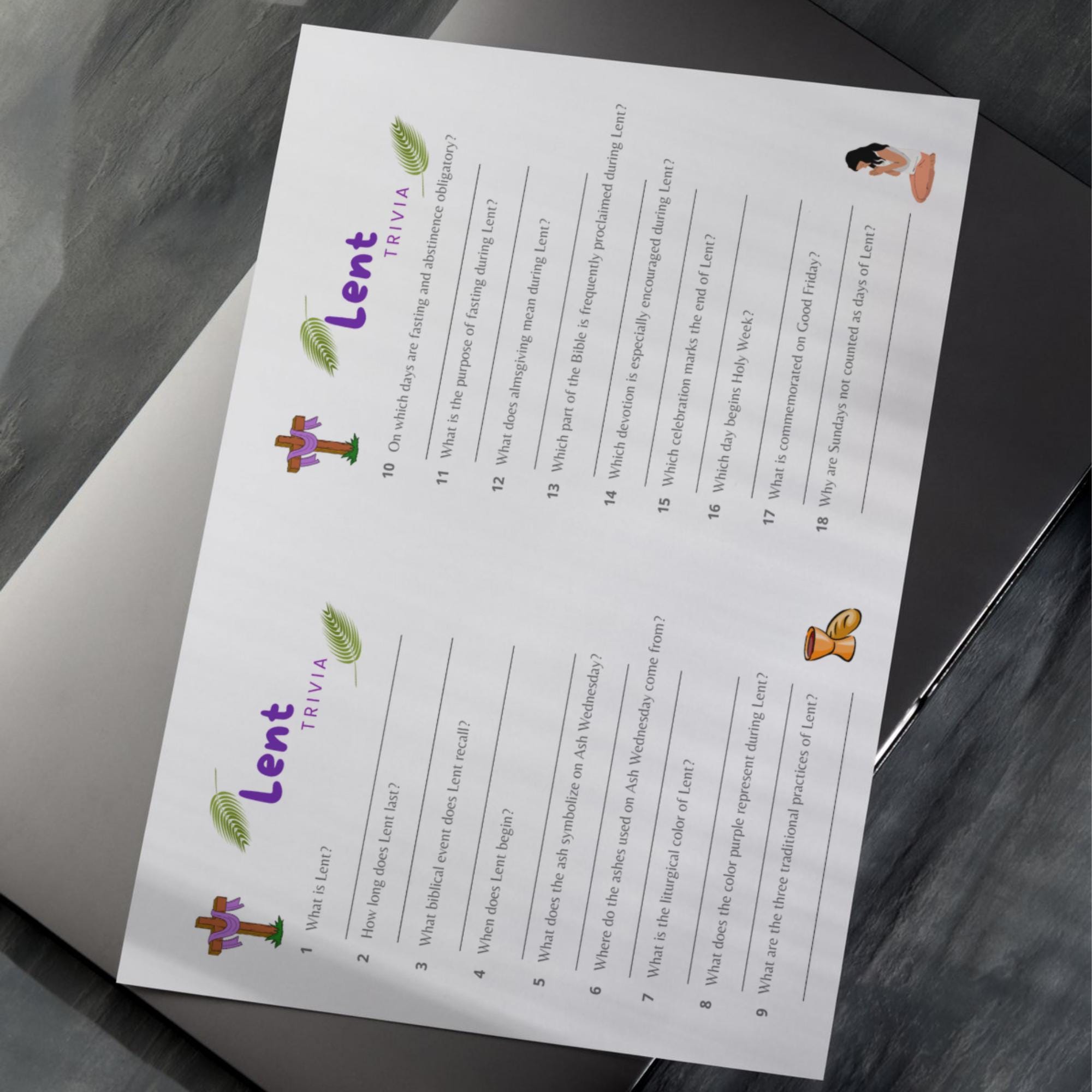 Printable Lenten Trivia Game for Kids and Adults | Catholic Activity ...