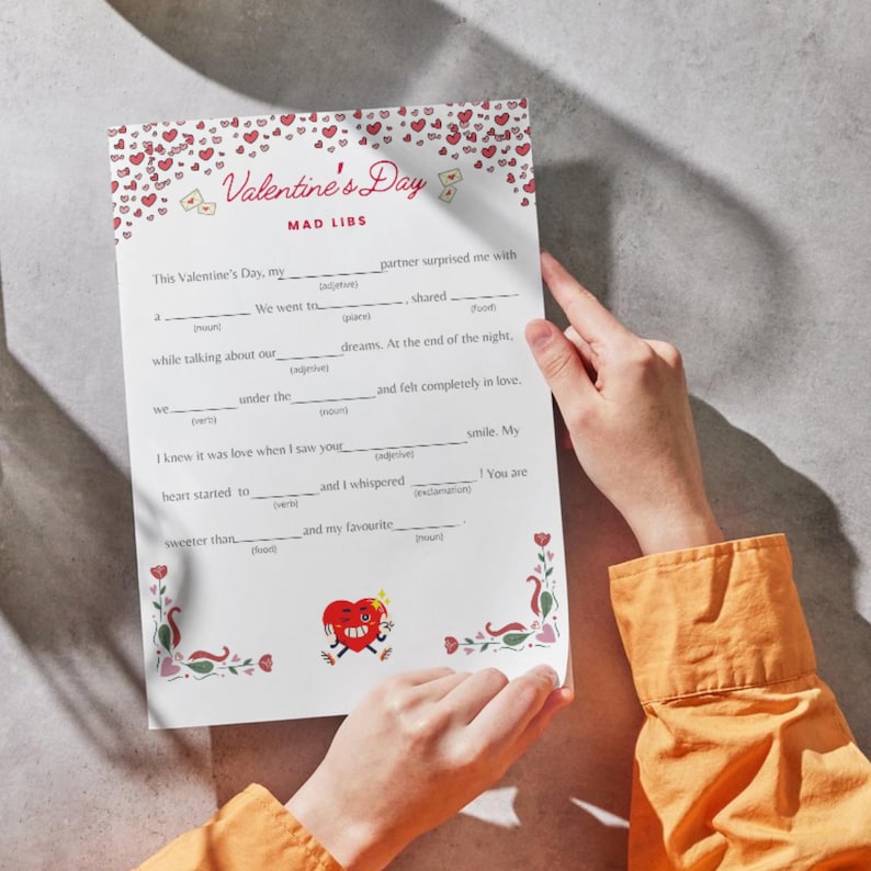 Mad Libs Valentine's Day Printable PDF Game | Fun Activity for Teens ...