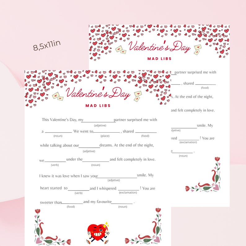 Mad Libs Valentine's Day Printable PDF Game | Fun Activity for Teens ...