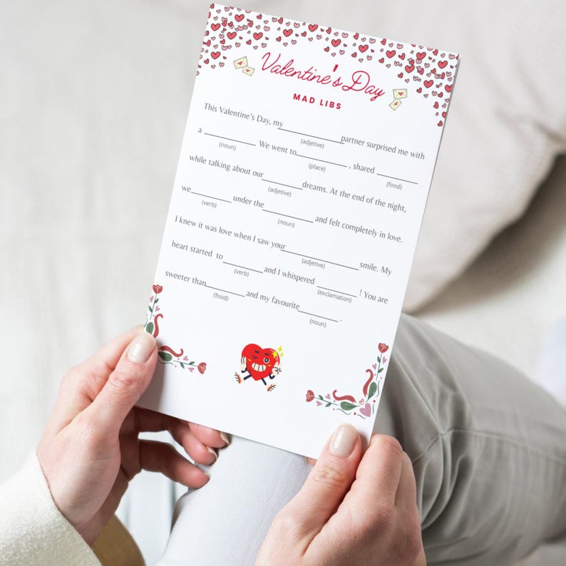 Mad Libs Valentine's Day Printable PDF Game | Fun Activity for Teens ...