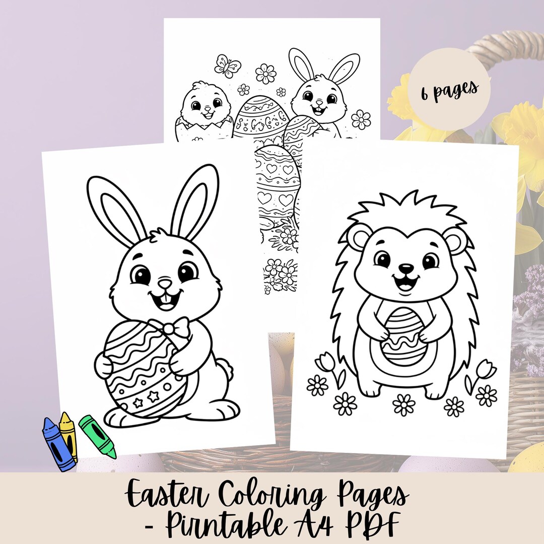 Easter Coloring Book for Kids, Printable Mini Notebook of Spring ...