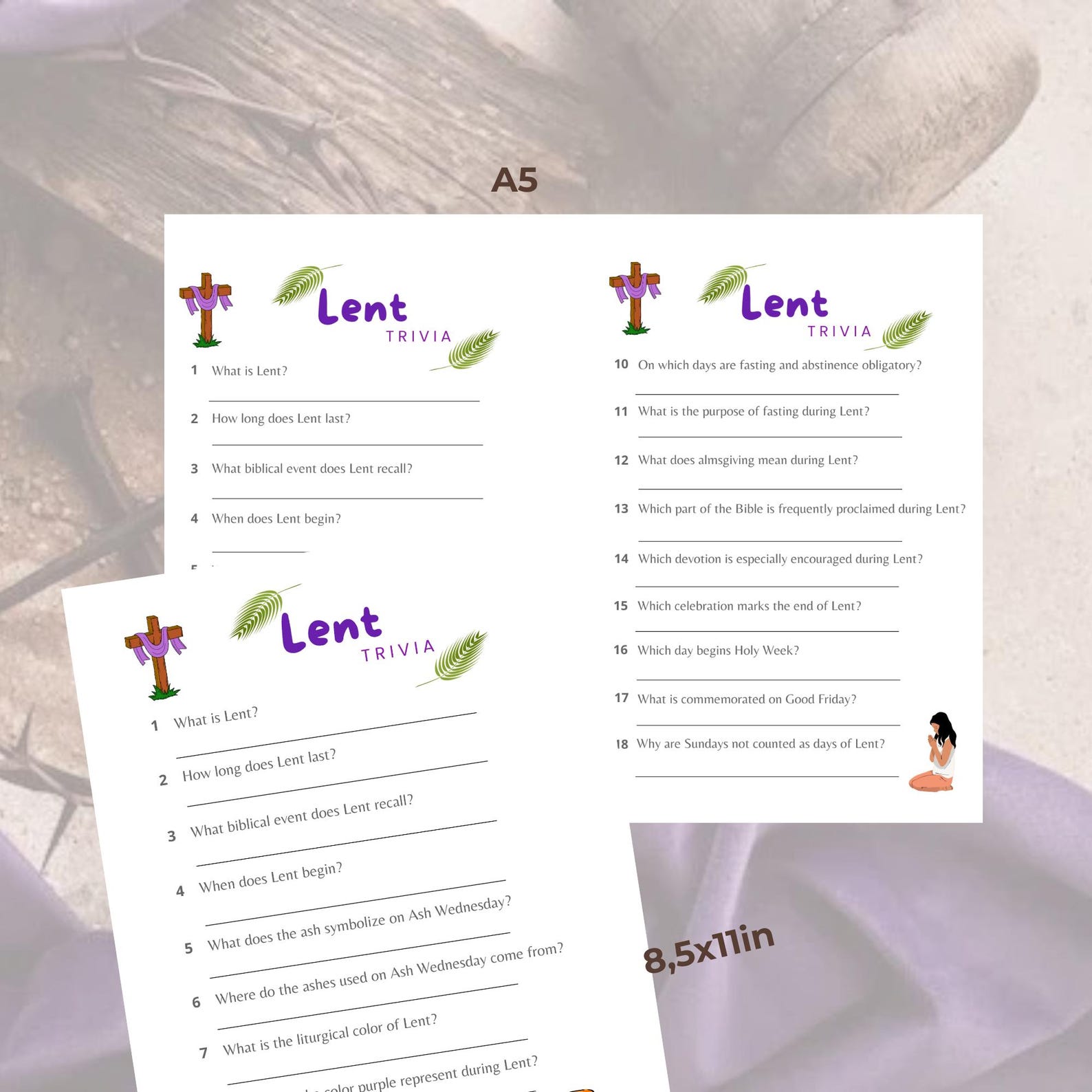 Printable Lenten Trivia Game for Kids and Adults | Catholic Activity ...