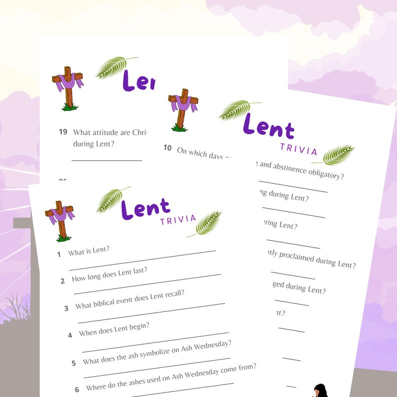 Printable Lenten Trivia Game for Kids and Adults | Catholic Activity ...