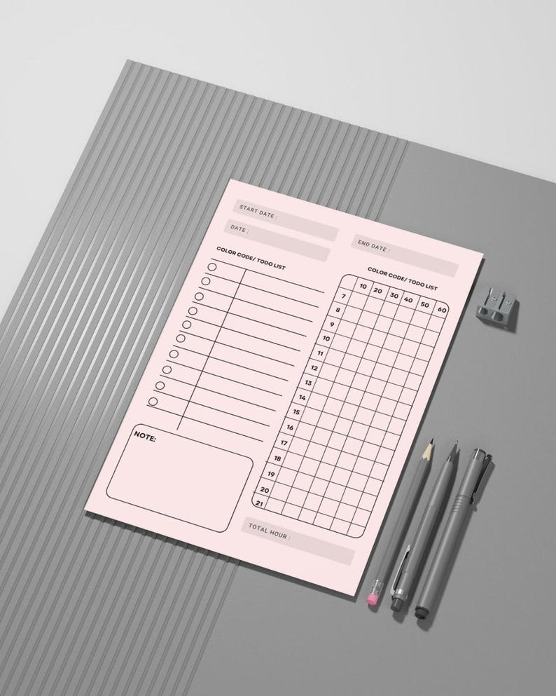 A4-A5 Printable Korean Daily Study Planner – 10-minute Academic ...