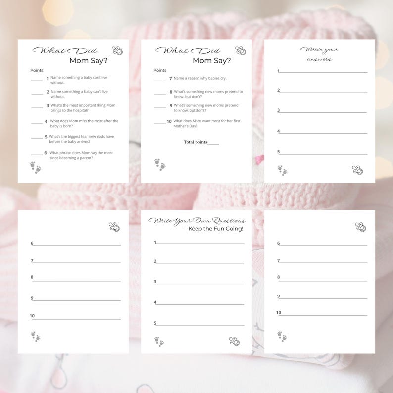 Printable Trivia Game for Moms, Family Feud-style Baby Shower Game, Fun ...
