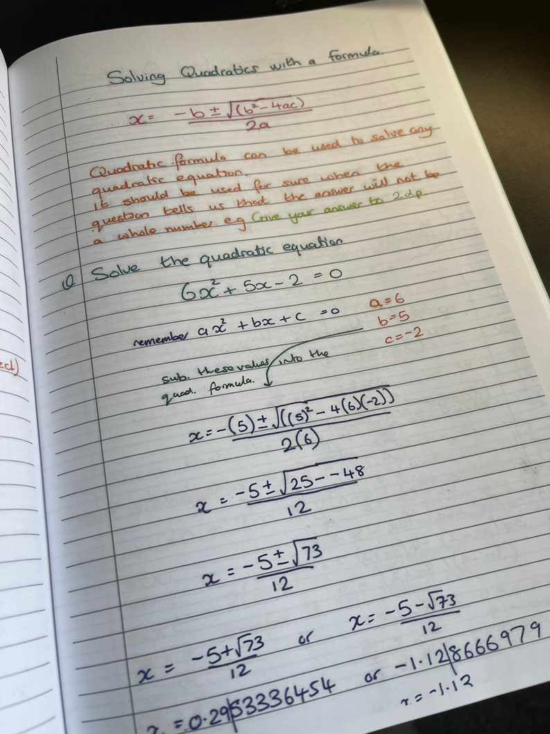 Handwritten GCSE Math Notes for GRADE 9! Handwritten Notes, Diagrams ...