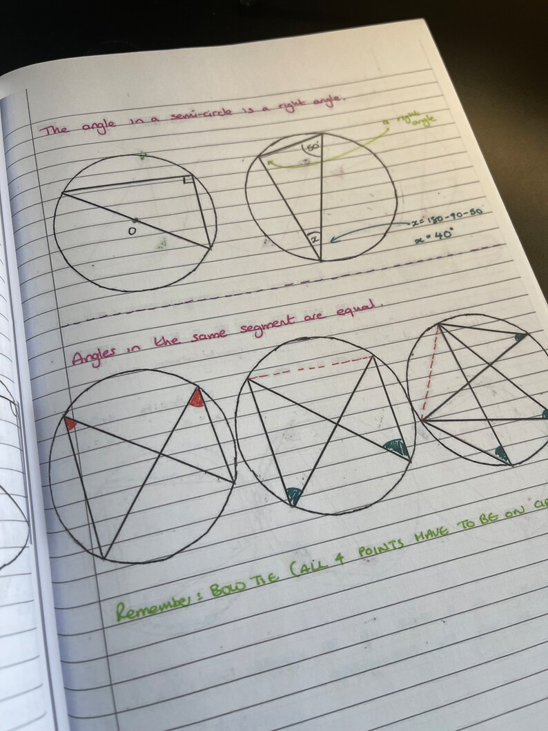 Handwritten GCSE Math Notes for GRADE 9! Handwritten Notes, Diagrams ...