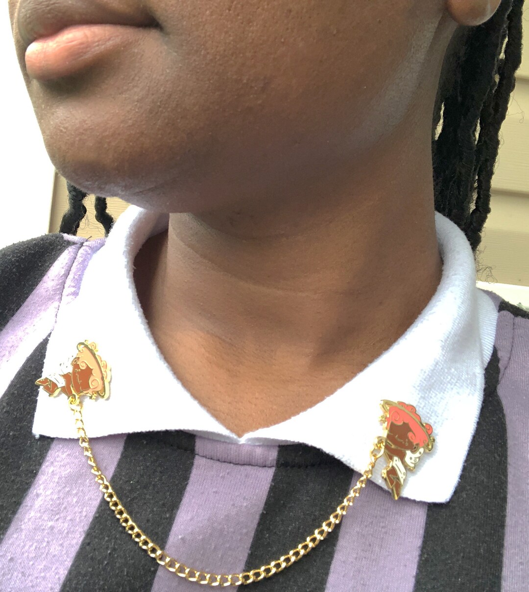 Gold Plate Star Cherubs Enamel Collar Pin Set - Etsy