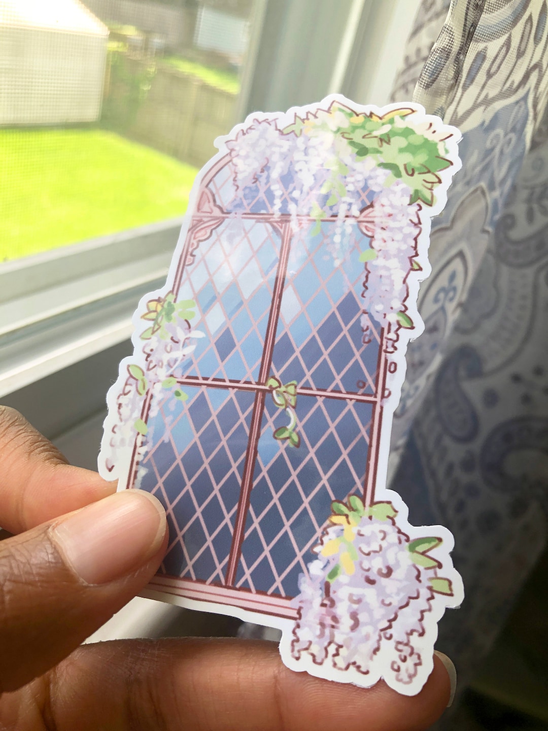 Window of Wisteria Flower Floral Cottage Core Sticker - Etsy