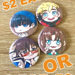 Anime Buttons 1.5" Pin Badges - Etsy
