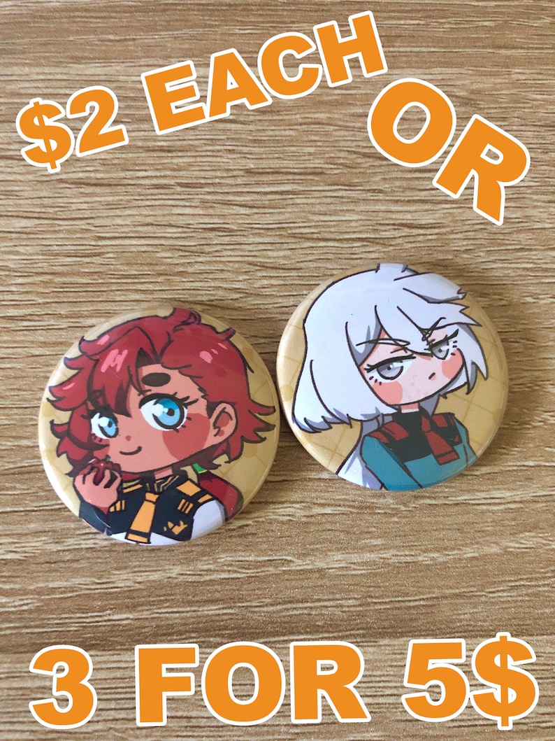 Anime Buttons 1.5" Pin Badges - Etsy