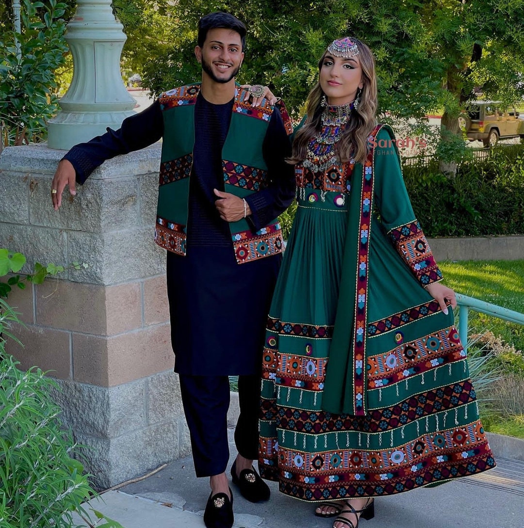 Afghan Dress With Stylish Man Vest: A Fusion of Elegance and Tradition ...