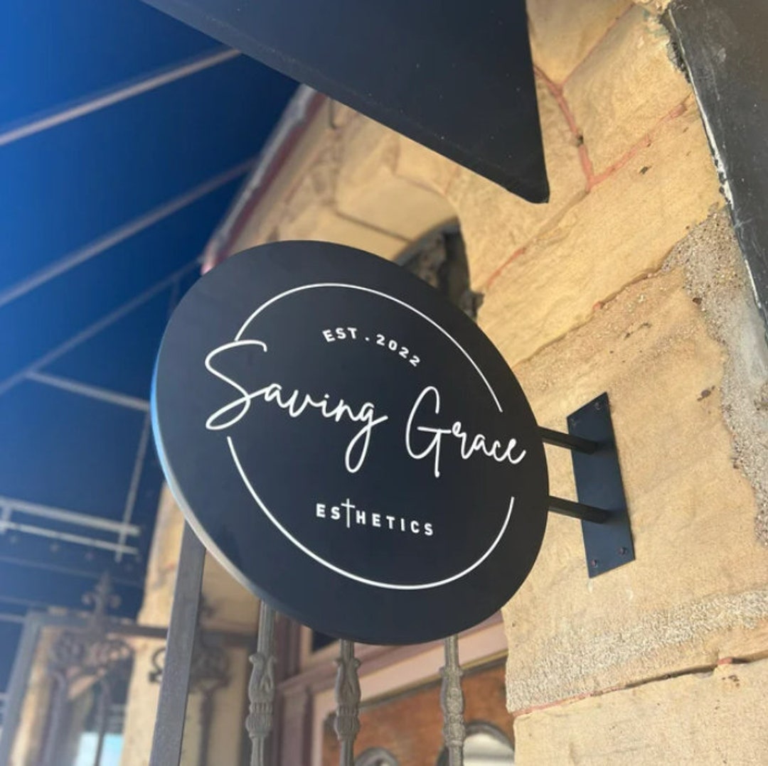 Custom Shop Name Logo Sign Custom Round Shop Sign street - Etsy UK