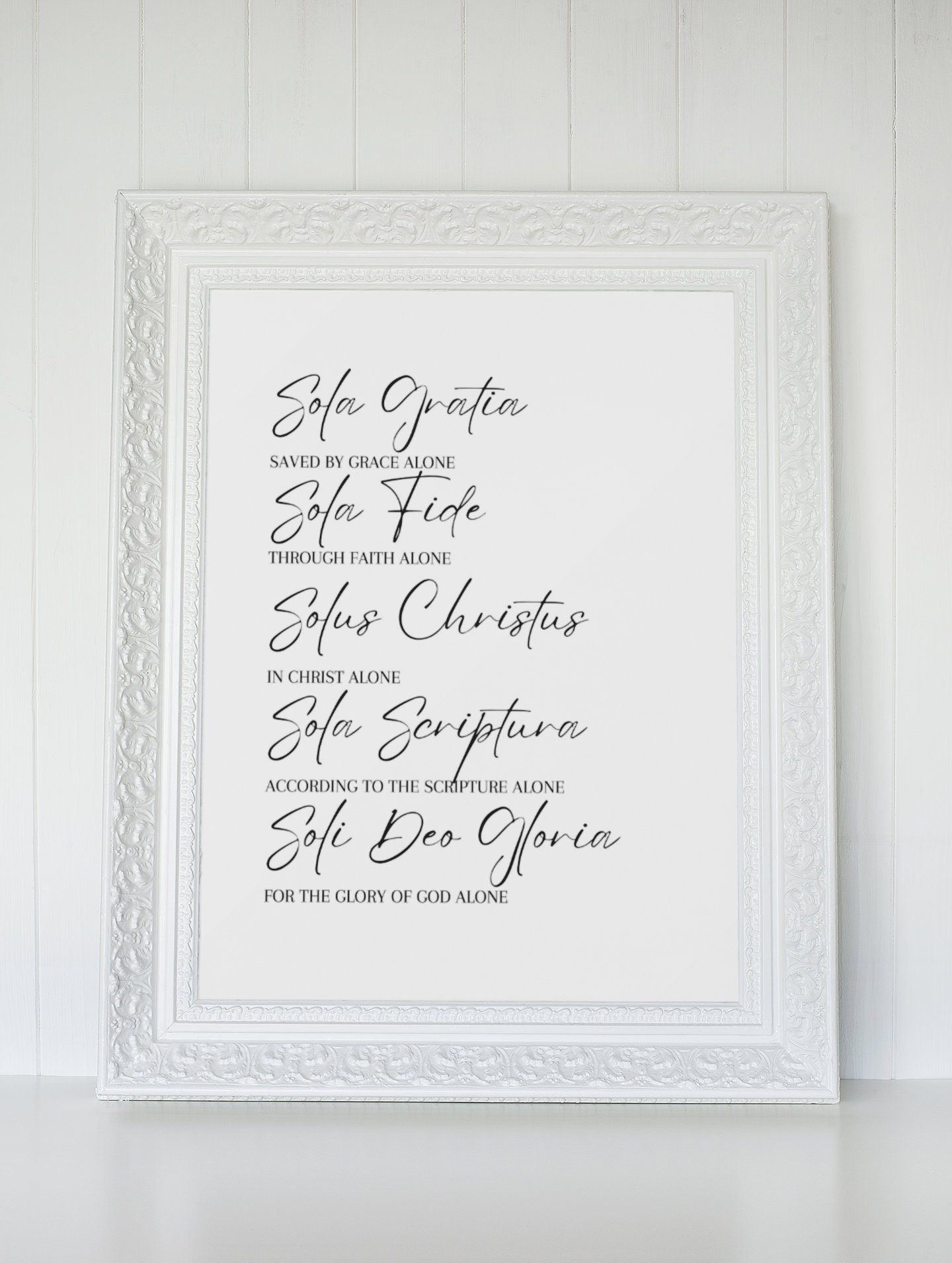 Five 5 Solas Print Instant Download Reformed Theology Gallery Soli Deo ...