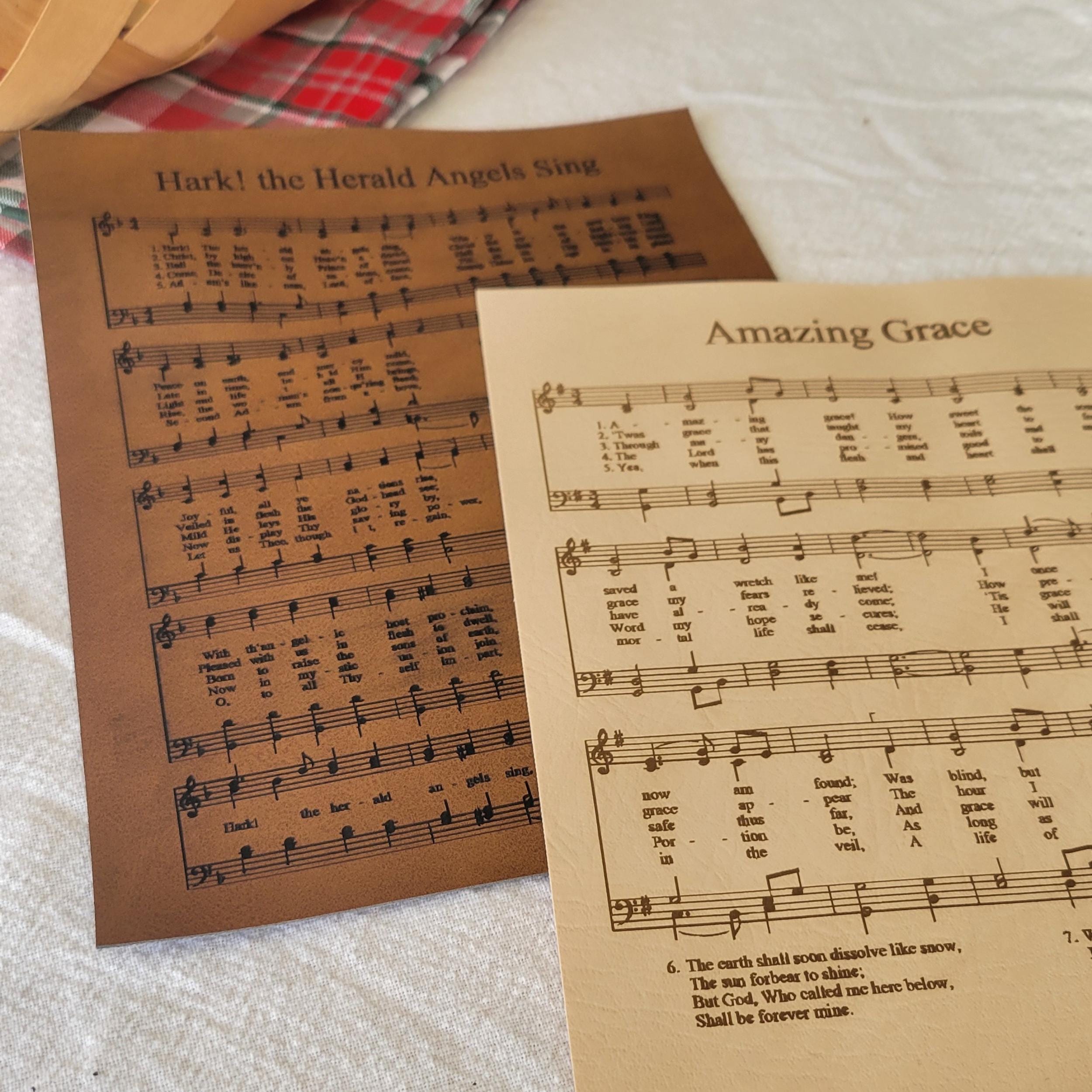 Laser Engraved Faux Leather Bible Hymn Music Sheet, Custom Laser ...
