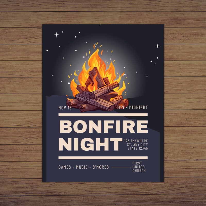 Bonfire Invitation - Etsy