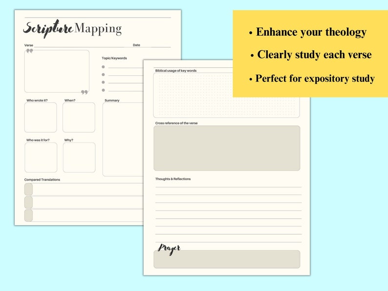 Bible Verse Mapping Printable Digital PDF Template for Men and Women ...