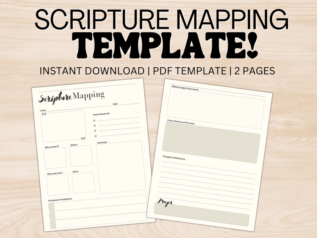 Bible Verse Mapping Printable Digital PDF Template for Men and Women ...