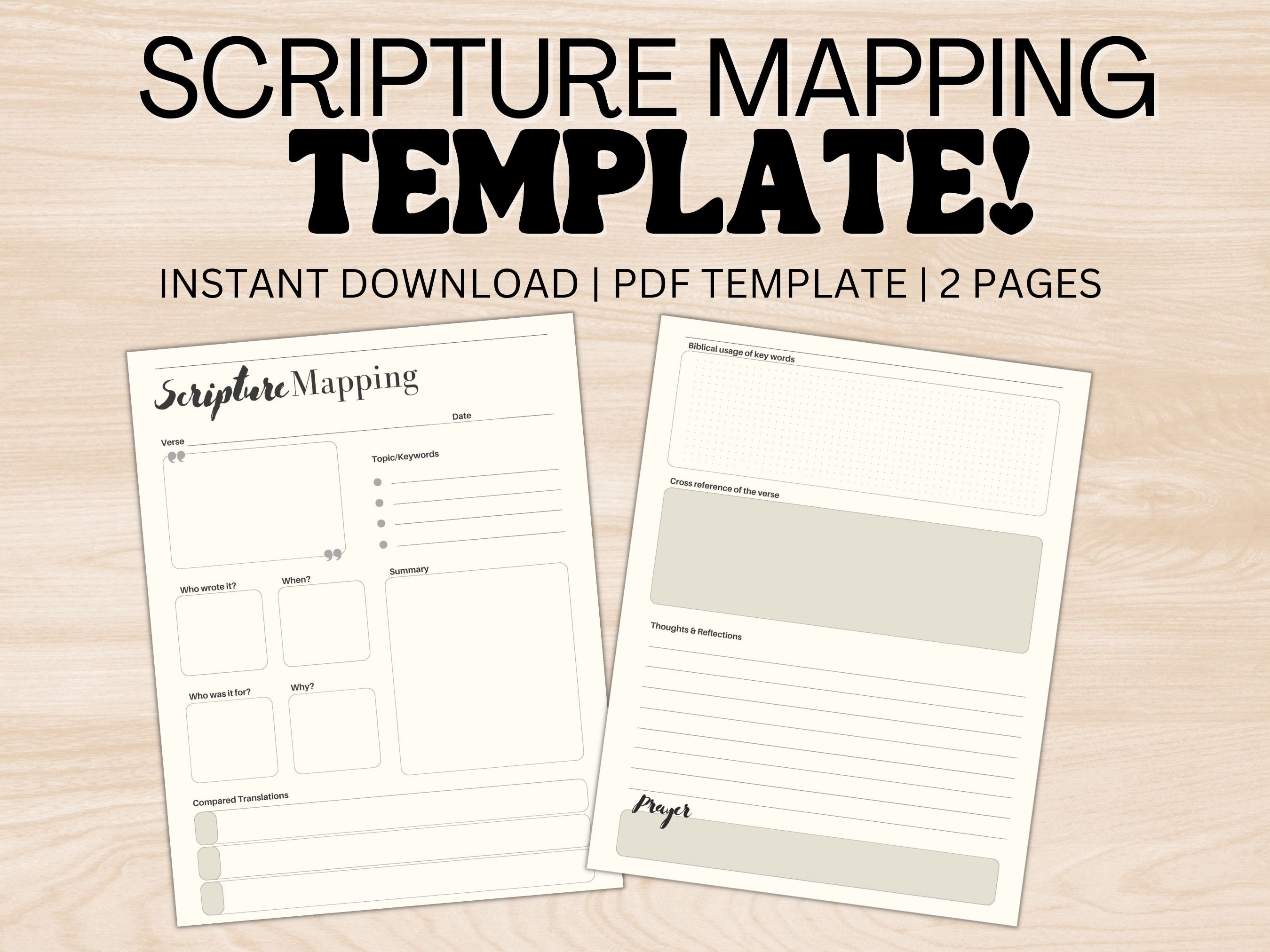 Bible Verse Mapping Printable Digital PDF Template for Men and Women ...