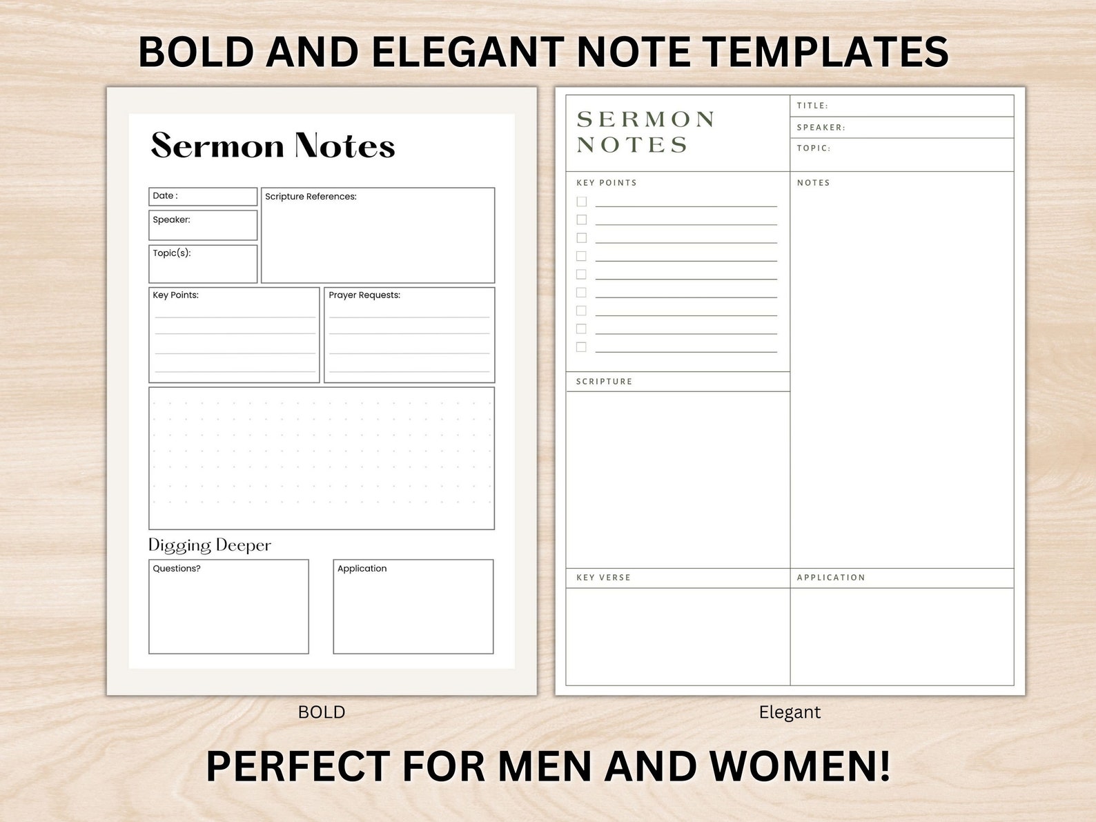 Printable Sermon Notes Sermon Summary Note Christian Planner Digital ...