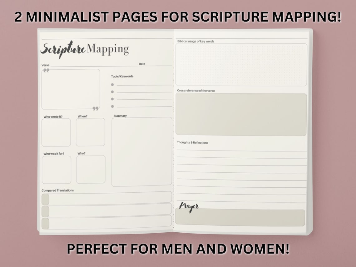 Bible Verse Mapping Printable Digital PDF Template for Men and Women ...