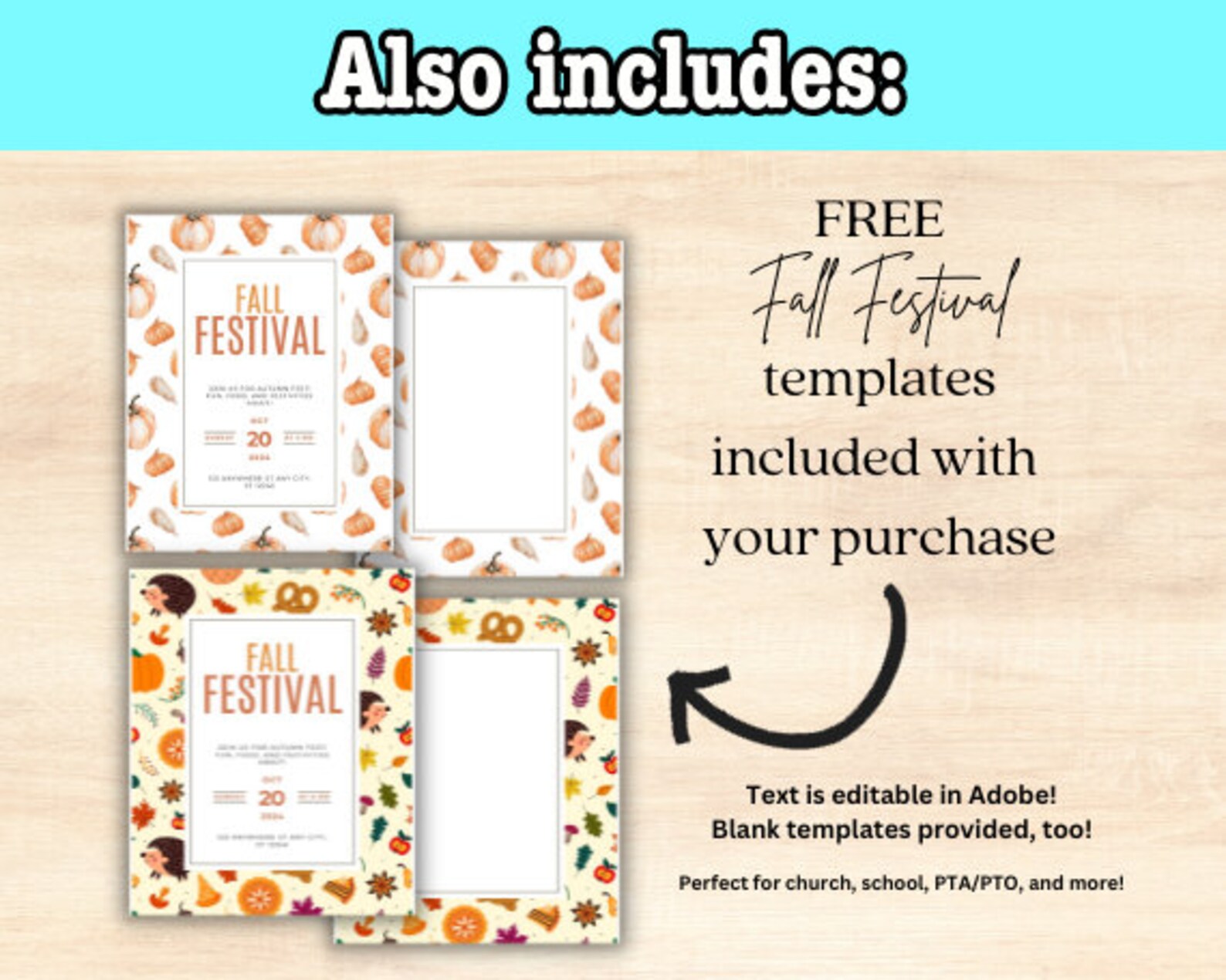 Custom Fall Festival Registration PDF Instant Download Template Sign up ...