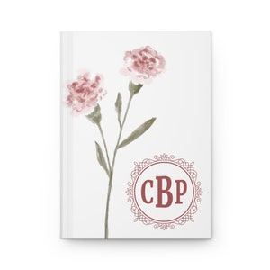 Birth Flower Journal, Monogrammed Birth Flower, Birth Flower Notebook ...