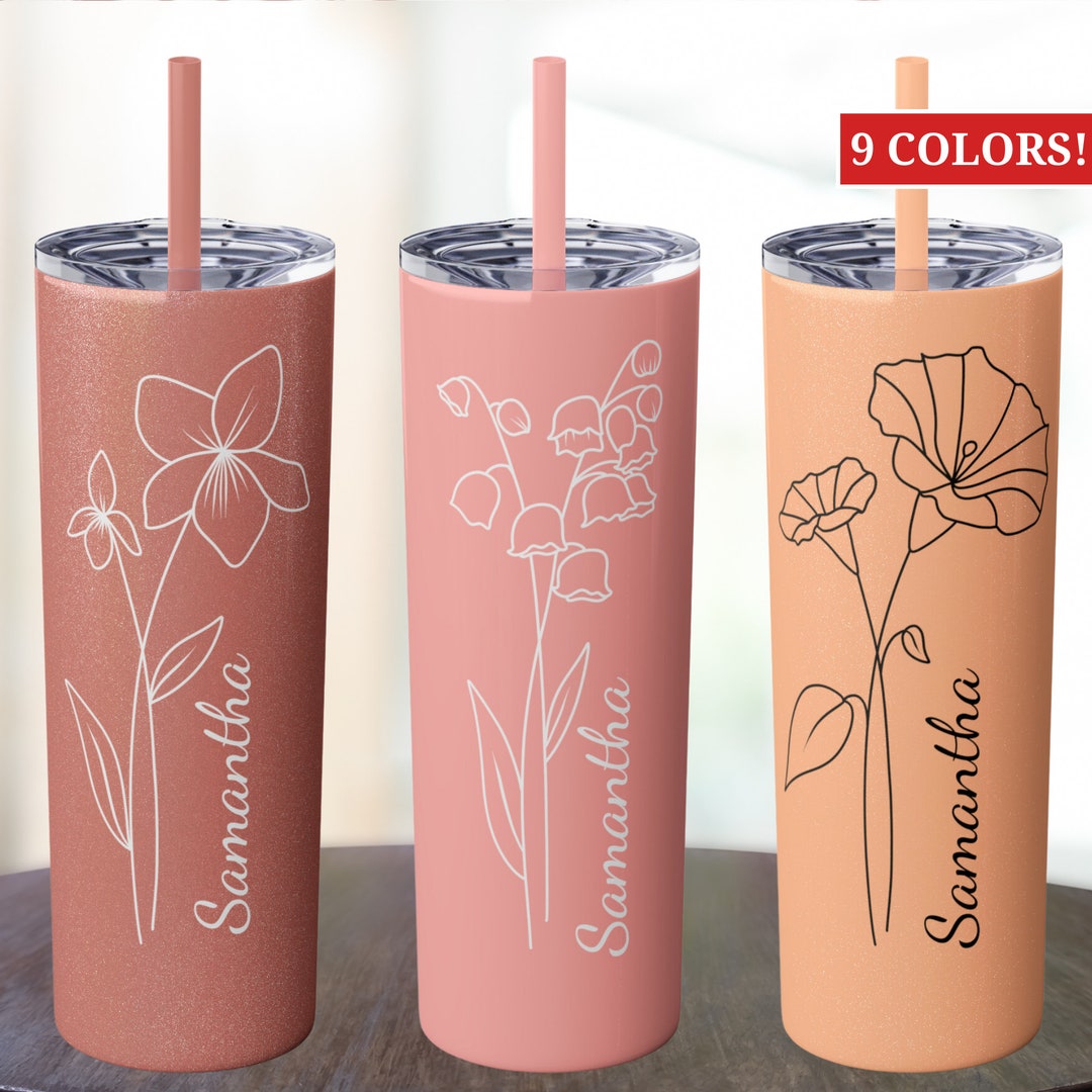 Personalized Birth Flower Coffee Cup With Name, Valentines Day Gift ...