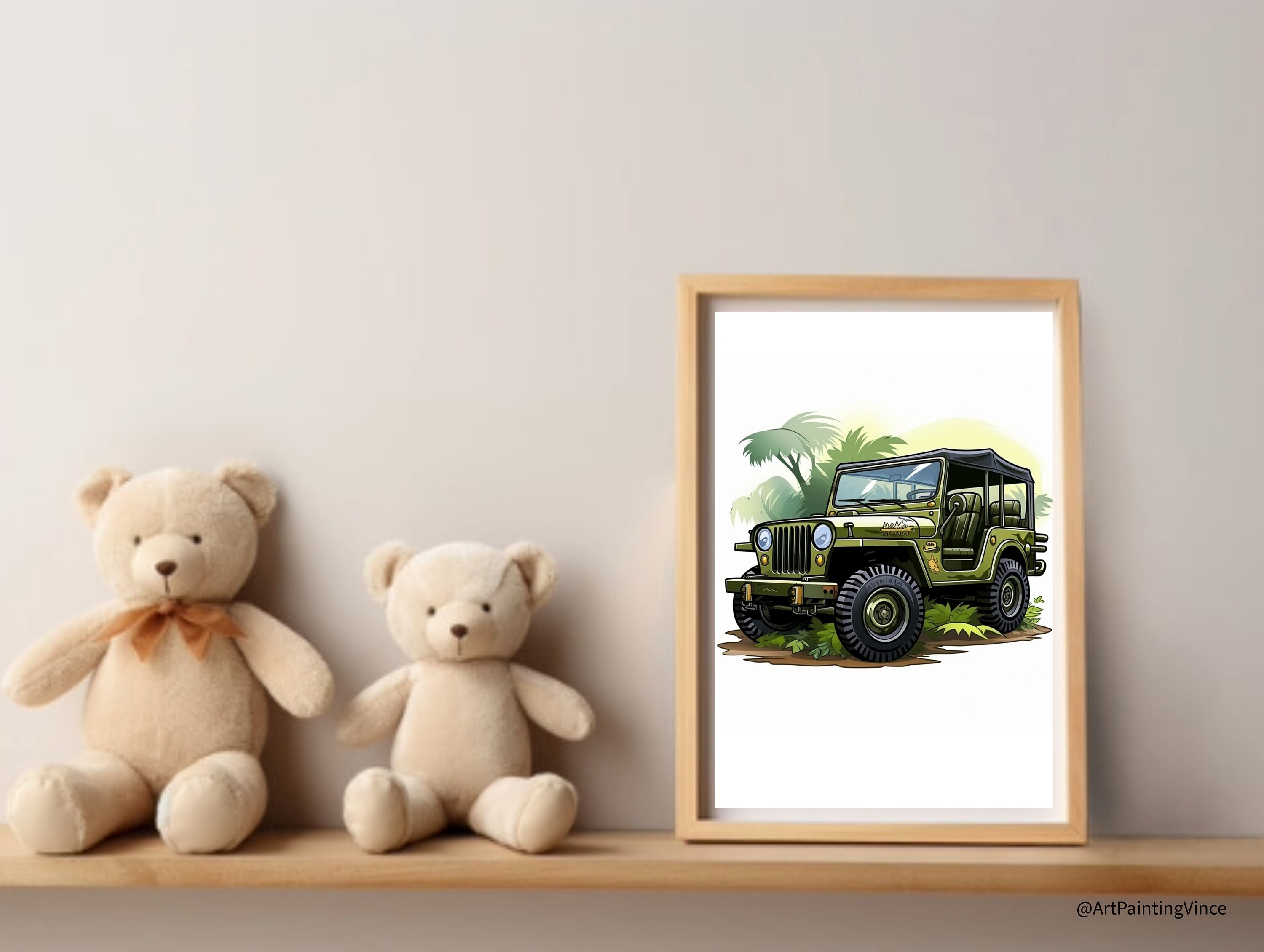 Jeep Willys Digital Poster Wall Decoration Children's Room Gift Idea ...