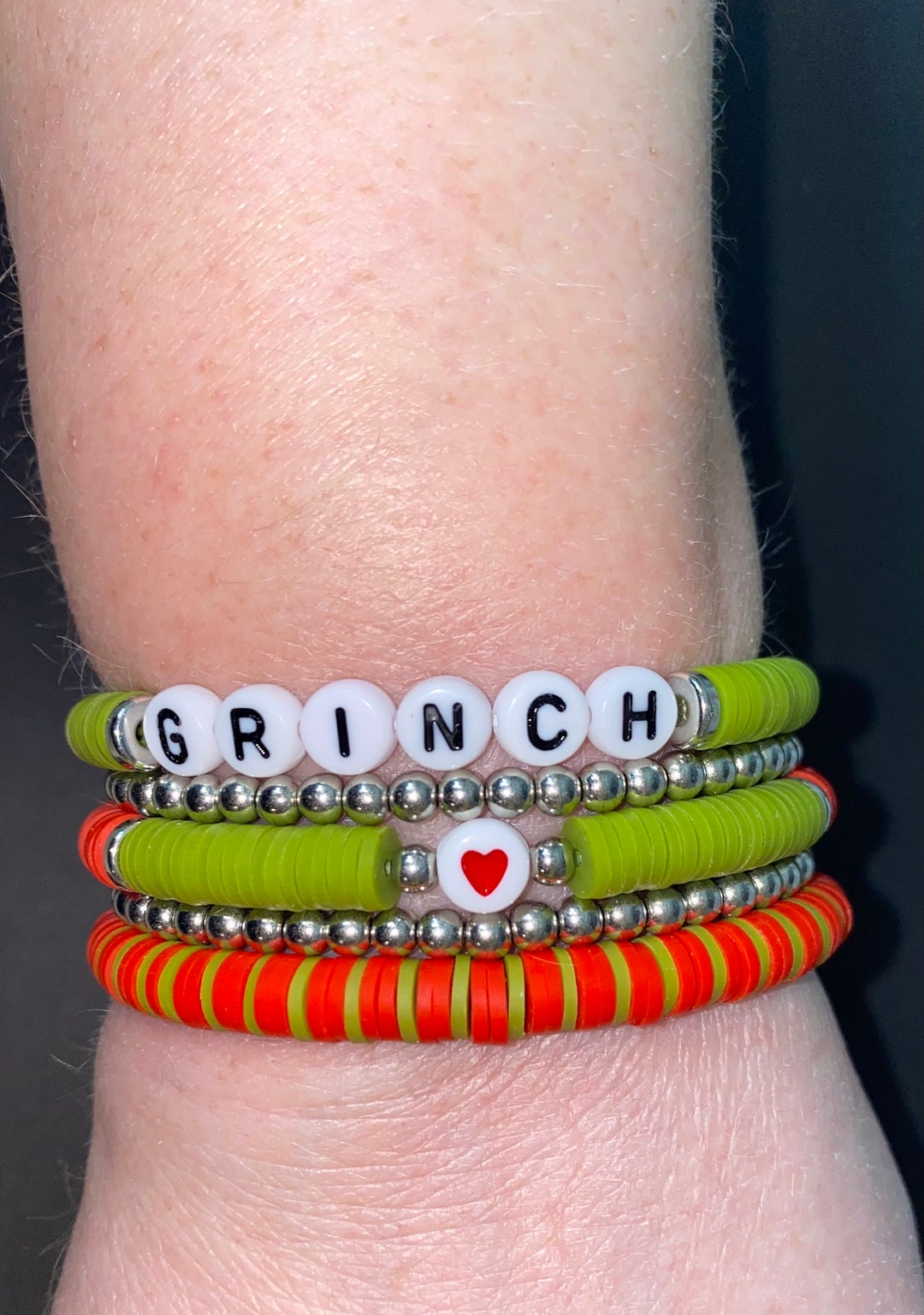Stackable Grinch Bracelets, Can Be Customized the Perfect Arm Candy ...