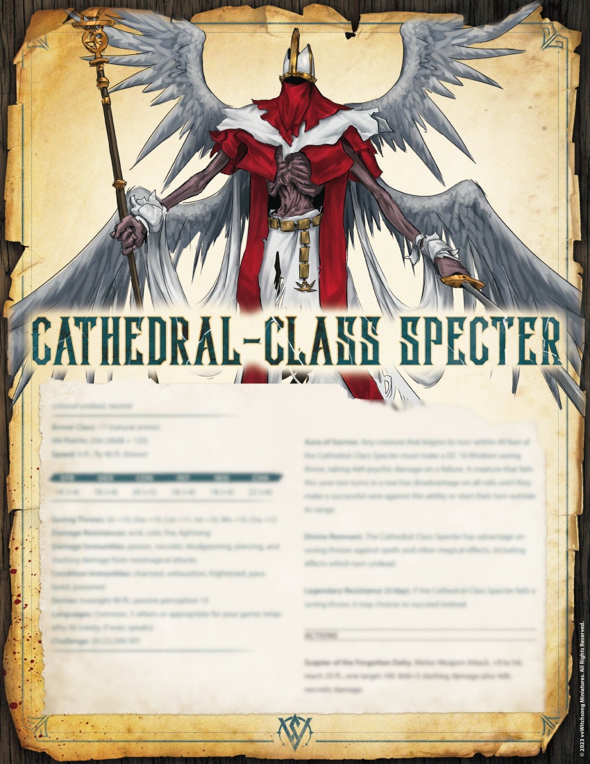 Cathedral-class Specter Figure 3D High Quality Print Dungeons and ...