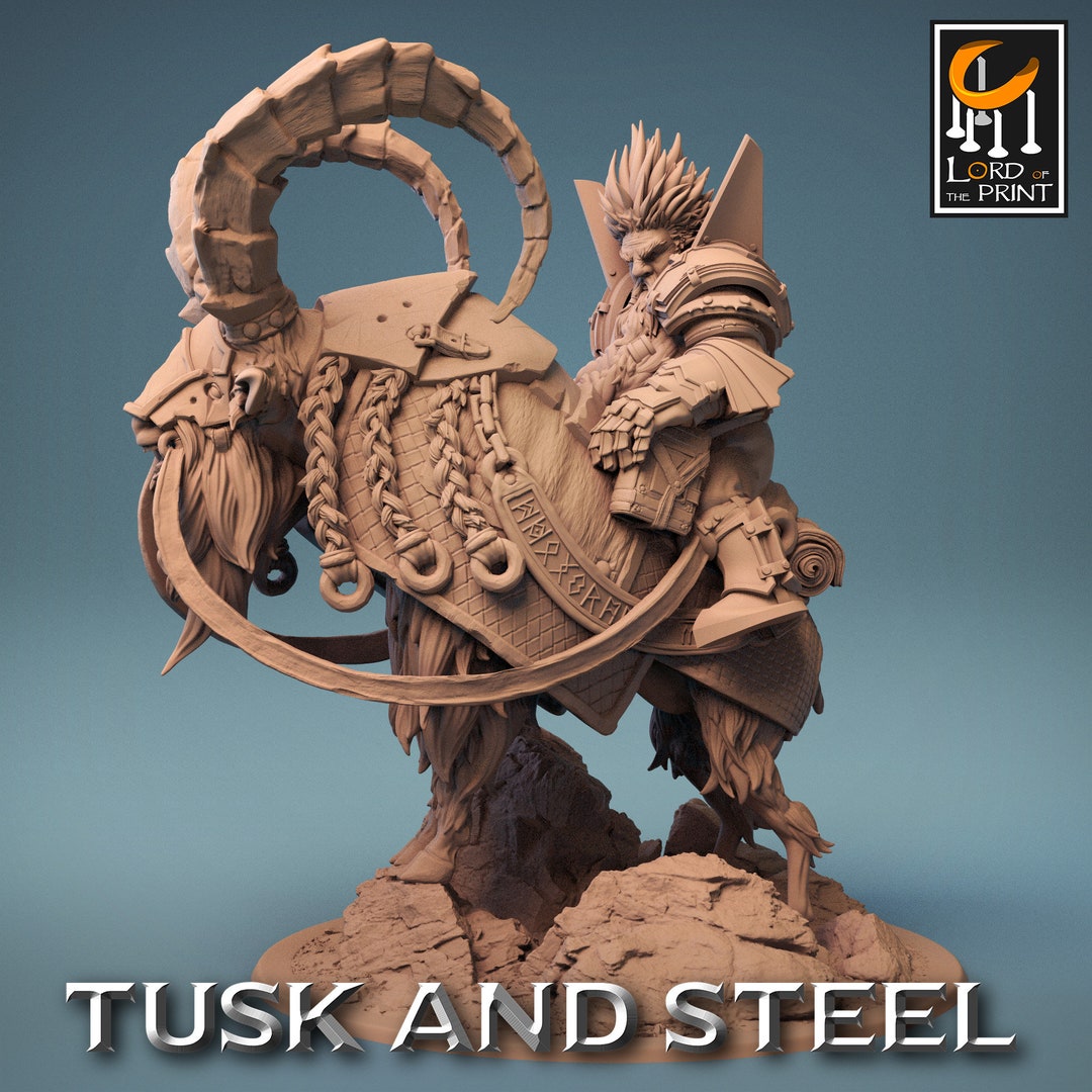 Dwarf and Goat 03 Figure 3D High Quality Print Dungeons and Dragons ...