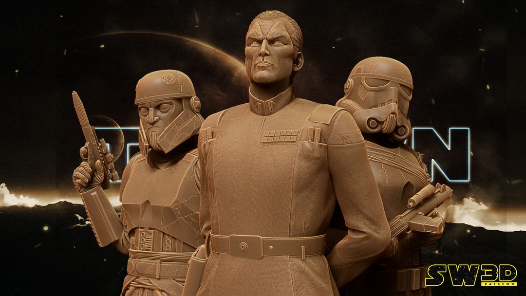 Thrawn and Captain Enoch Diorama Bust 3D Figure High Quality Print Star ...