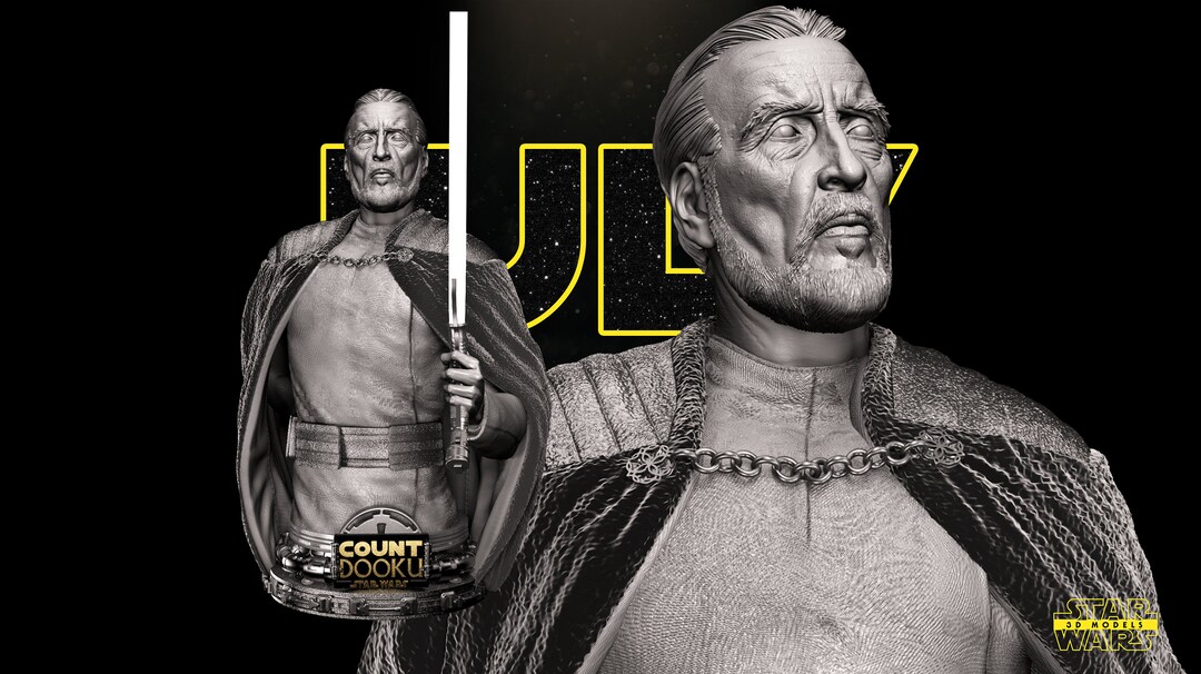 Count Dooku Bust 3D Figure - High Quality Print - Star Wars - 3D ...